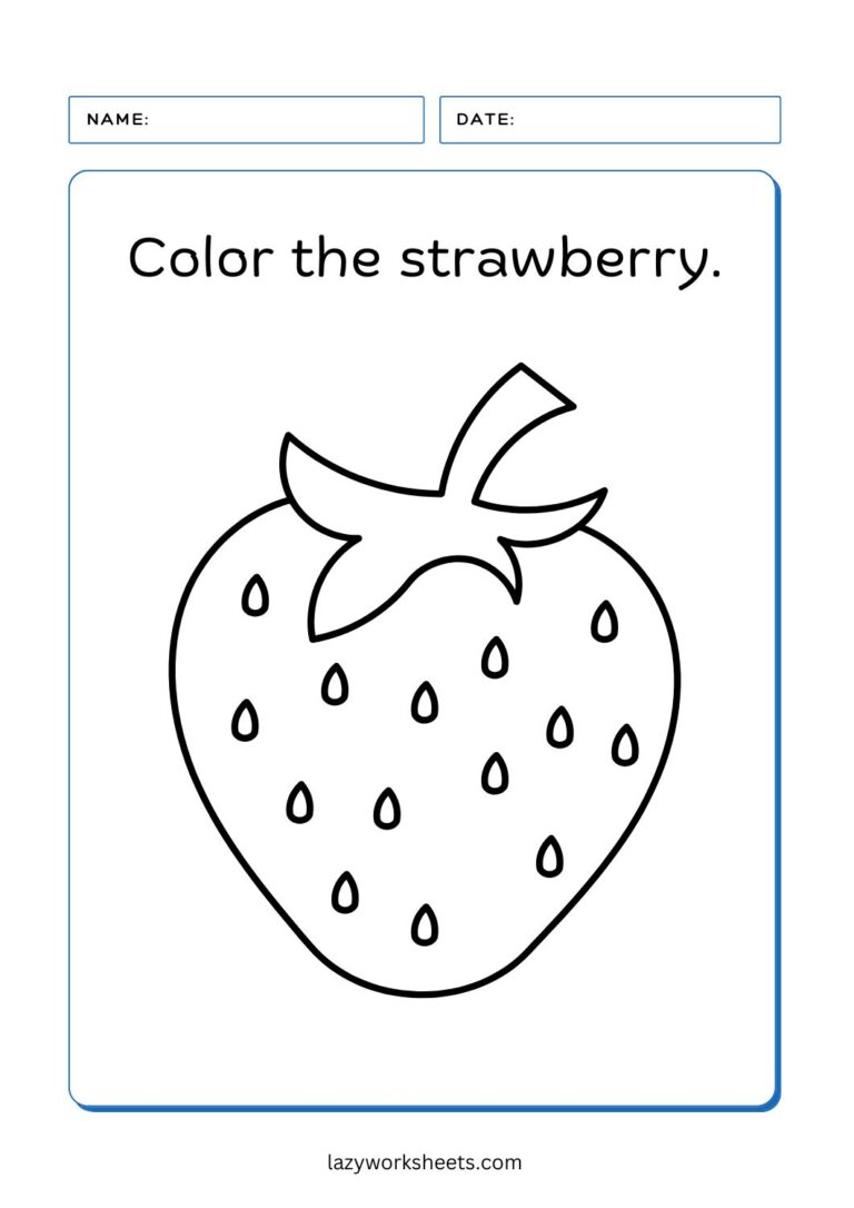 Color the Strawberry Worksheets | Lazy Worksheets