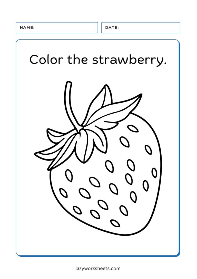 Color the Strawberry Worksheets | Lazy Worksheets