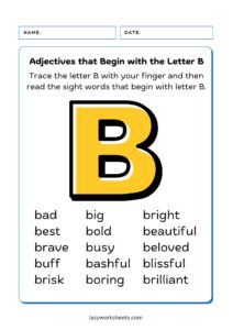Trace the Letter B | Alphabet Tracing | Lazy Worksheets