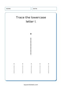 Trace the Letter I | Alphabet Tracing | Lazy Worksheets