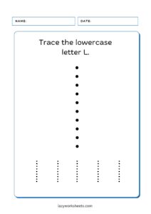 Trace the Letter L | Free PDF Tracing Sheets | Lazy Worksheets
