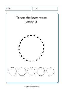 Trace the Letter O | Free PDF Tracing Sheets | Lazy Worksheets