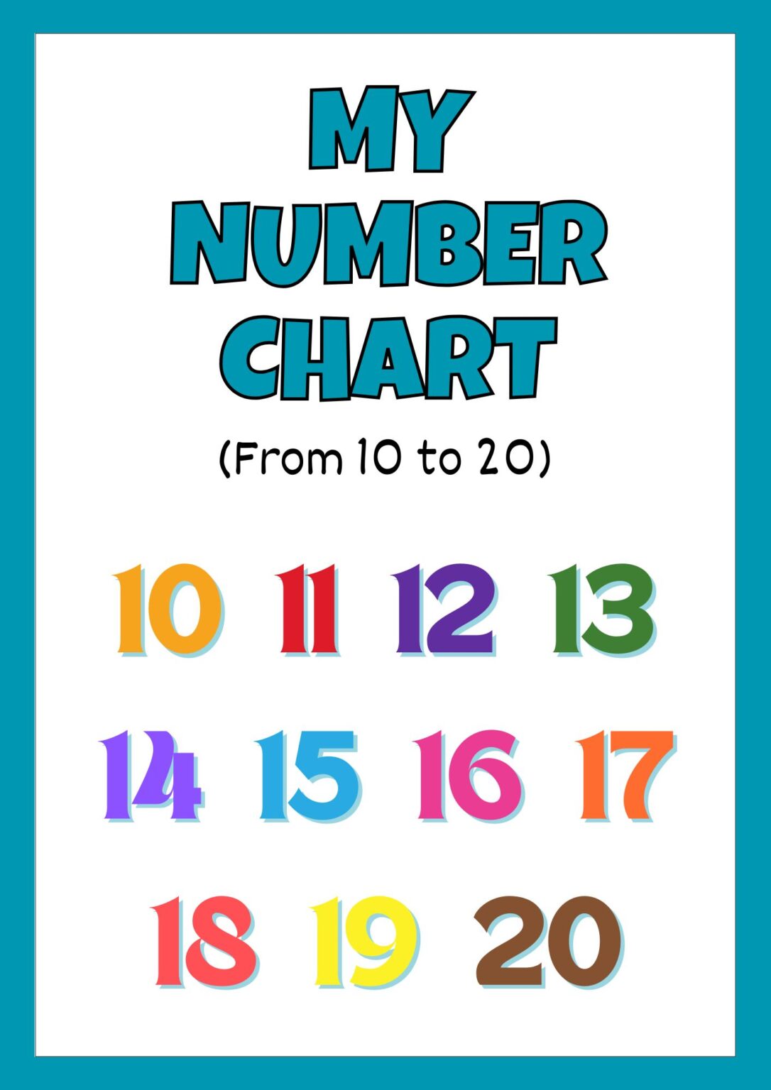 Number Charts | Free Printable PDF Charts | Lazy Worksheets