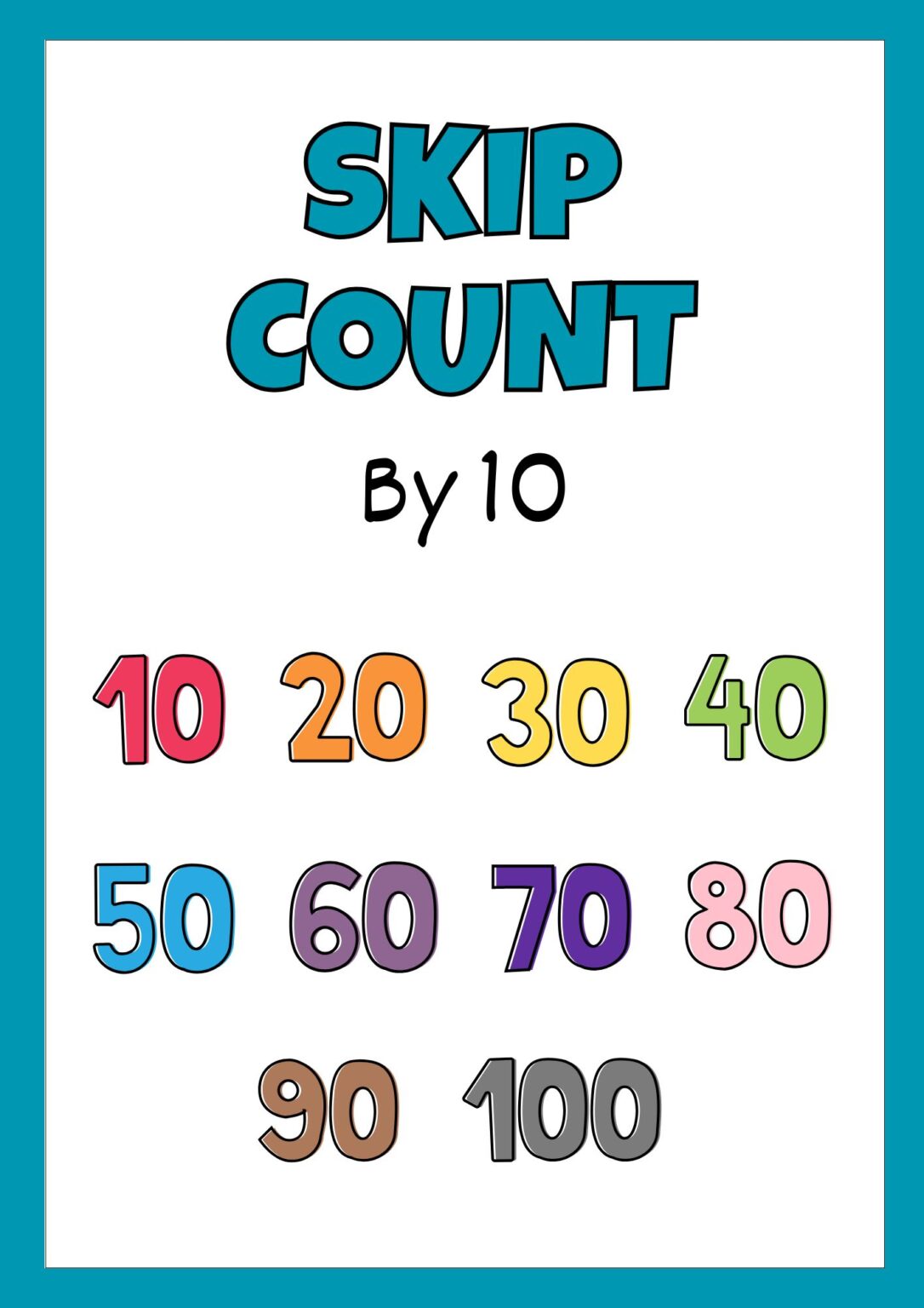 Number Charts | Free Printable PDF Charts | Lazy Worksheets
