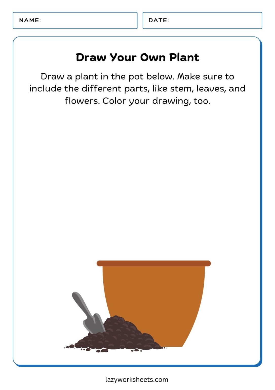 Parts of the Plants Worksheets for Kindergarten | Lazy Worksheets