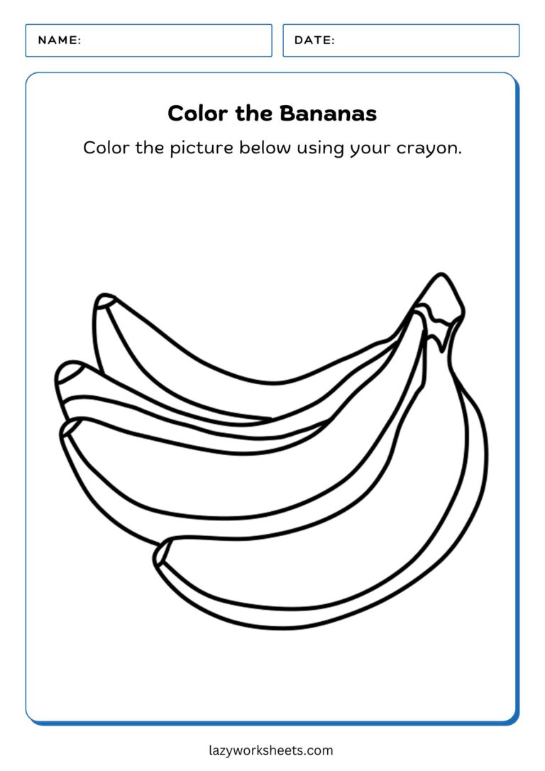 Color the Fruits Worksheets | Free PDF Sheets | Lazy Worksheets
