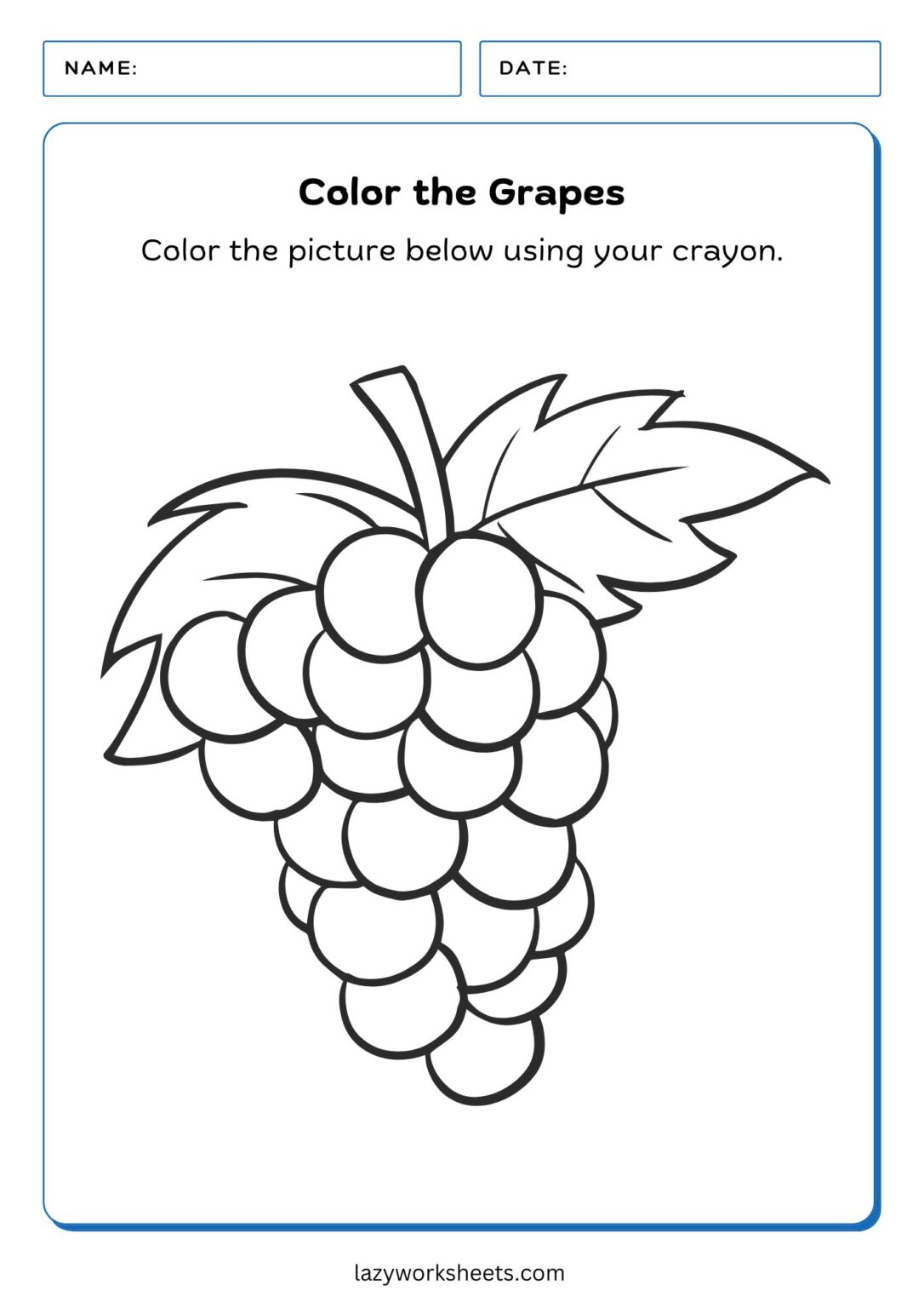 Color the Fruits Worksheets | Free PDF Sheets | Lazy Worksheets