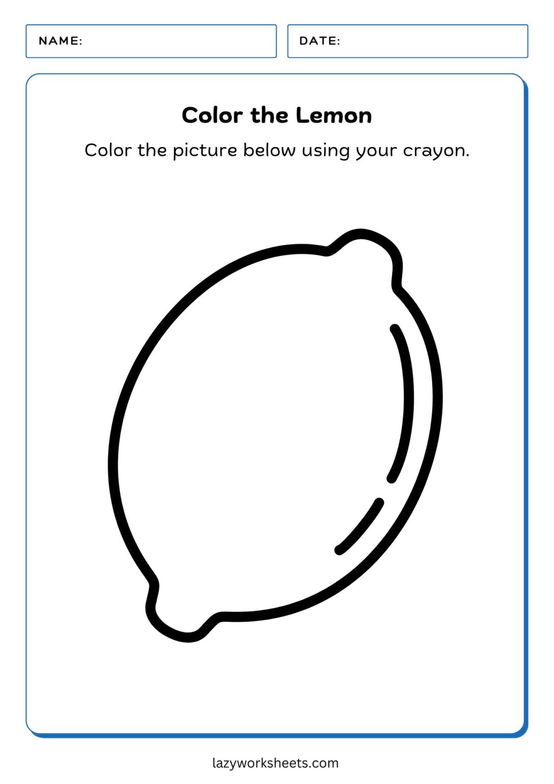 Color the Fruits Worksheets | Free PDF Sheets | Lazy Worksheets