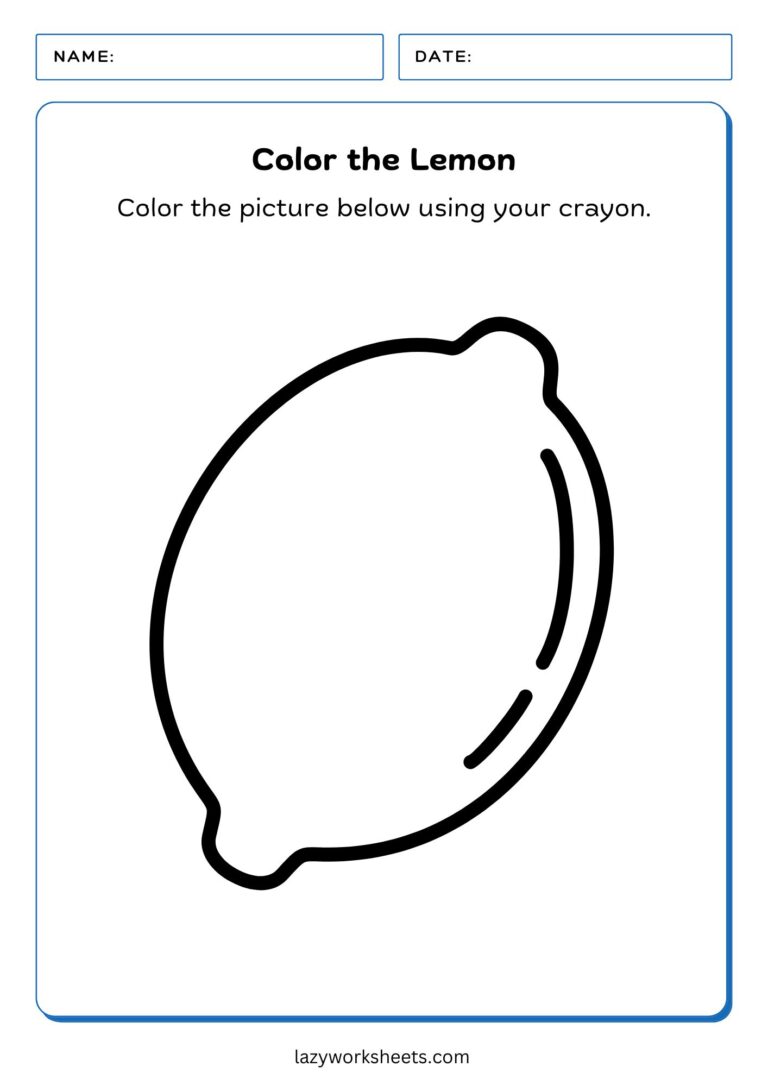 Color the Fruits Worksheets | Free PDF Sheets | Lazy Worksheets