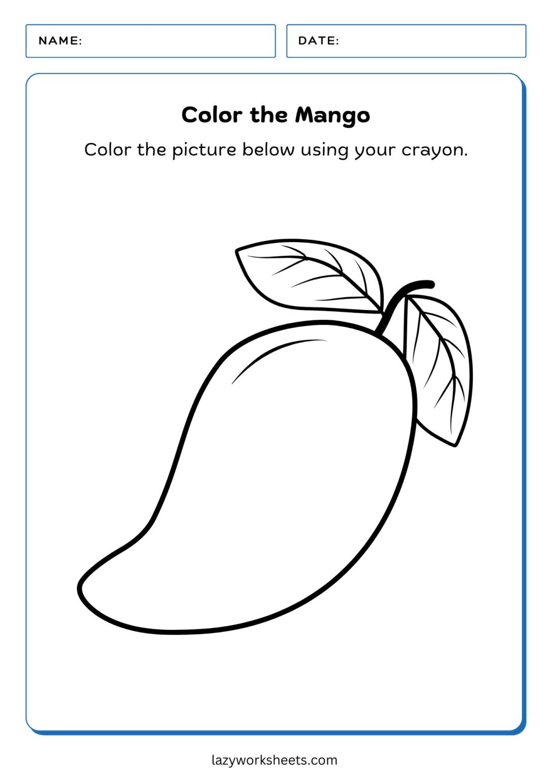 Color the Fruits Worksheets | Free PDF Sheets | Lazy Worksheets
