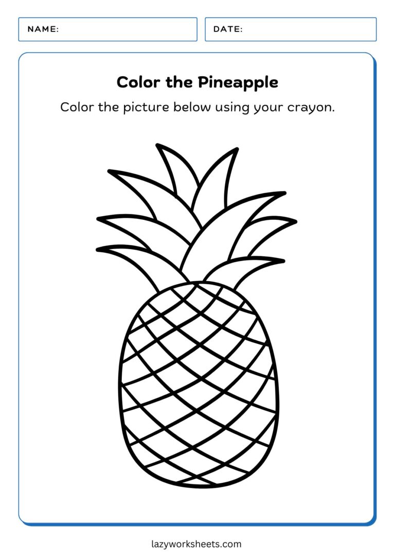 Color the Fruits Worksheets | Free PDF Sheets | Lazy Worksheets