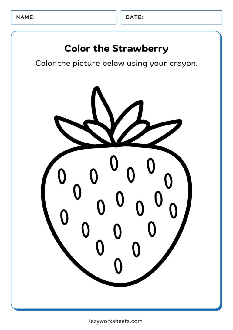 Color the Fruits Worksheets | Free PDF Sheets | Lazy Worksheets
