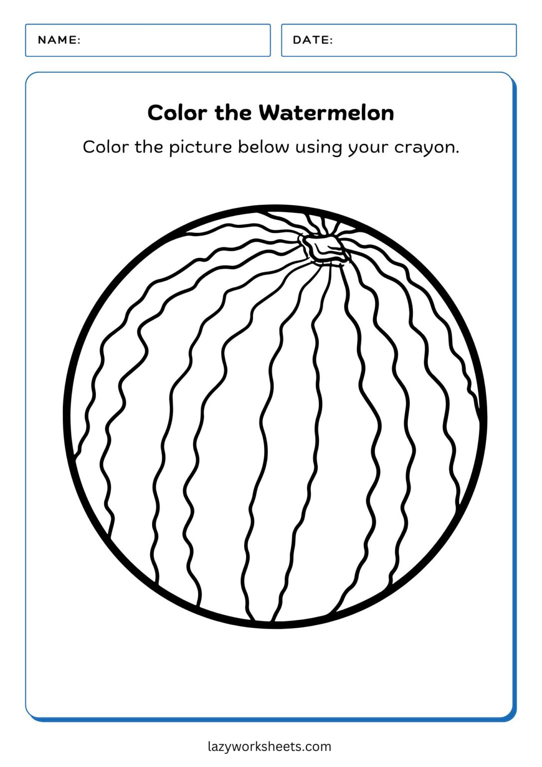 Color the Fruits Worksheets | Free PDF Sheets | Lazy Worksheets