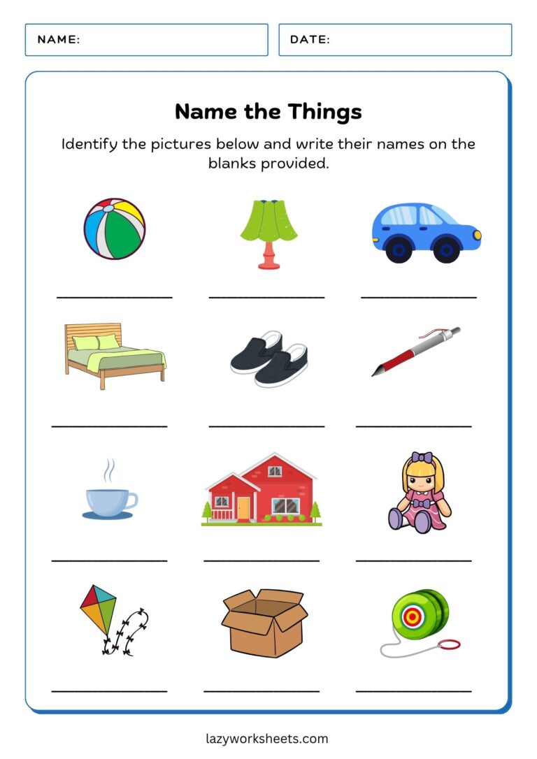 Picture Identification Worksheets | Free PDF Sheets