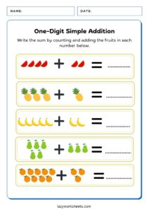 Simple Addition for Kindergarten | Free PDF Sheets