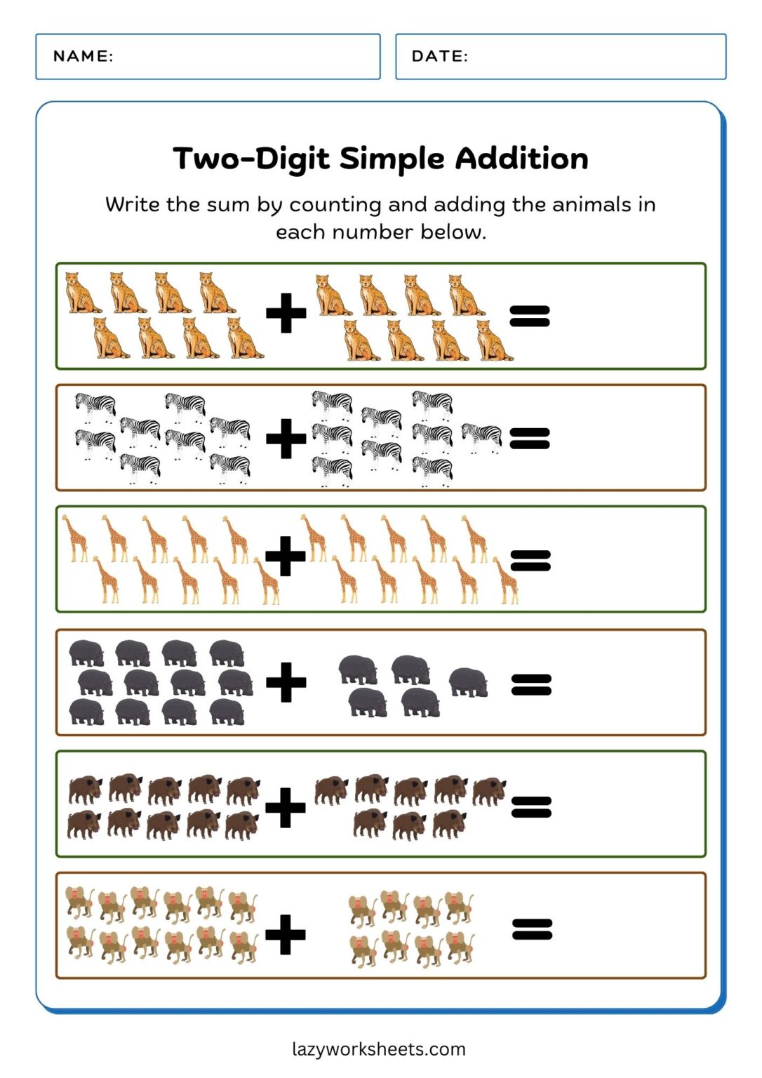 Simple Addition for Kindergarten | Free PDF Sheets